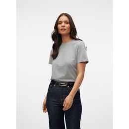 V&eacute;ro Moda Vero Moda Damen Kurzarmshirt &raquo;VMPAULINA SS T-SHIRT GA JRS NOOS&laquo; Baumwolle, regular fit grau S