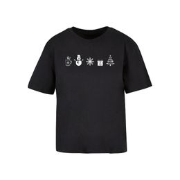 Merchcode T-Shirt &raquo;Ladies Christmas Elements Tee&laquo; 1 Stk. black 3XL 3XL Oversize-fit und lange L&auml;nge f&uuml;r lockeres Layering und legere Silhouette
