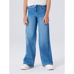 name it M&auml;dchen Weite Jeans &raquo;NKFPOLLY X-WIDE JEANS 3057-FR NOOS&laquo; Baumwollmischung, Wide Fit an den Beinen, leichter Used Look 152, N-Gr