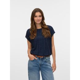 V&eacute;ro Moda Vero Moda Damen T-Shirt &raquo;VMMAYA AVA SS TOP JRS VO&laquo; Materialmix, regular fit blau S