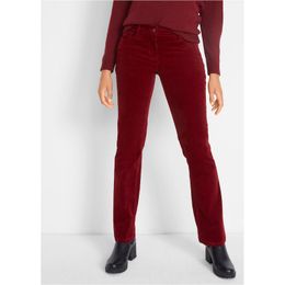 bonprix Damen bonprix Cordhose &raquo;Stretch-Cordhose, Bootcut&laquo; im Five-Pocket Style und gerader Passform rot 50, N-Gr