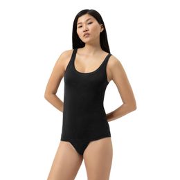 Mey Damen Tr&auml;gertop &raquo;Modal Pure&laquo; ohne Seitenn&auml;hte, d&uuml;nne Tr&auml;ger, gl&auml;nzende Details schwarz L