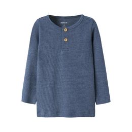 name it Jungen Langarmshirt &raquo;NMMKAB LS TOP NOOS&laquo; Im Henley-Stil - mit kurzer Knopfleise, normal geschnitten 116