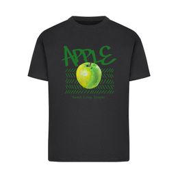 Merchcode T-Shirt &raquo;Ladies Apple Sweet Tee&laquo; 1 Stk. black XL XL Oversize-Schnitt, lange L&auml;nge, lockerer Sitz f&uuml;r l&auml;ssige Silhouette