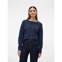V&eacute;ro Moda Vero Moda Damen Rundhalspullover &raquo;VMDOFFY LS O-NECK BLOUSE GA NOOS&laquo; Materialmix, regular fit schwarz XL
