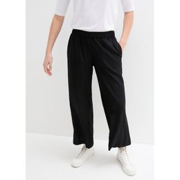 bonprix Damen bonprix Culotte &raquo;Weite Culotte aus nachhaltiger Viskose&laquo; mit elastischem Bund und Eingrifftaschen schwarz 38, N-Gr
