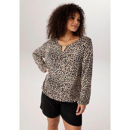Aniston Plus Damen Aniston PLUS Langarmshirt In trendigem Leoprint - NEUE KOLLEKTION 52