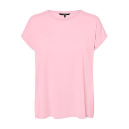 V&eacute;ro Moda Vero Moda Damen Rundhalsshirt &raquo;VMAVA PLAIN SS TOP GAJRS NOOS&laquo; Materialmix, regular fit rosa S