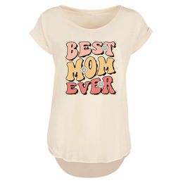F4NT4STIC T-Shirt Muttertag best mom ever Retro Blumenmuster in Whitesand | Gr.: XL