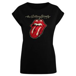 F4NT4STIC Short Sleeve T-Shirt The Rolling Stones Plastered Tongue Washed in schwarz | Gr.: XS