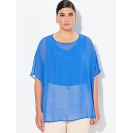 Ulla Popken Bluse Damen Gr&ouml;&szlig;e M/XL himmelblau