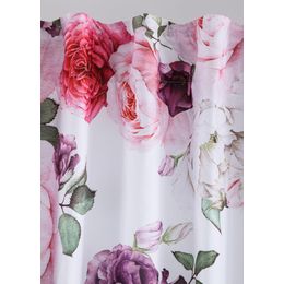 bonprix Vorh&auml;nge aus pflegeleichter Microfaser (2er Pack), lila, Gr.225x140 cm, Blickdichte Vorh&auml;nge im Romantik-Look, aus Microfaser
