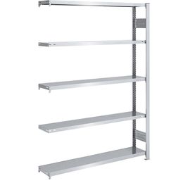 eurokraft pro Steckregal, Bauart mittelschwer, doppelseitig, HxBxT 2000 x 1300 x 300 mm, verzinkt, Anbauregal