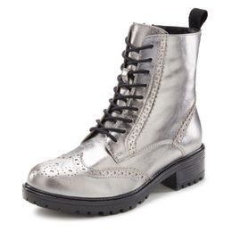 Lascana Damen Schn&uuml;rboots, silberfarben, Gr&ouml;&szlig;e 41
