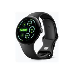 Google Pixel Watch 3 (WiFi) Sportarmband 45mm, Schwarz/Obsidian