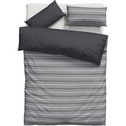 Bettw&auml;sche Bruno Banani "Dana", grau (grau, anthrazit), B/L: 135cm x 200cm, 1 Stk., 1 Stk., Renforc&eacute;, B/L: 80cm x 40cm, 2 Stk., Renforc&eacute;, Obermaterial: 100% Baumwolle, Bettw&auml;sche, Bettw&auml;sche, in Gr. 135x200 oder 155x220 cm, 100% Baumwolle, Renforc&eacute;