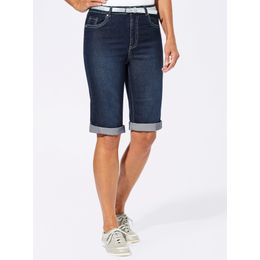 Jeansbermudas Casual Looks, Damen, Gr. 42, Normalgr&ouml;&szlig;en, blau (blau, stone, washed), 81% Baumwolle, 17% Polyester, 2% Elasthan, unifarben, kurz, Jeans
