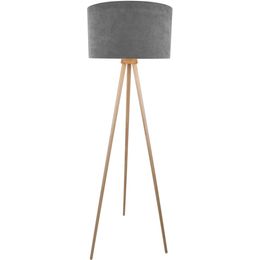 OTTO HOME Stehlampe "Torell - Dreibein Stehleuchte", dunkelgrau, cord, 1, &Oslash; 45cm H: 152cm, 1 Stk., Leuchten, Textil, Dreibein Holz, E27, Kabel 300cm, Leinen o. Cord, Textilschirm, Stehlampe