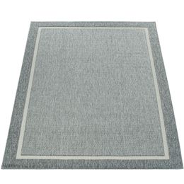 Teppich Paco Home "Brugge 225", grau, B:120cm H:4mm L:170cm, Polypropylen, Teppiche, Teppich, Flachgewebe, mit Bord&uuml;re, In- und Outdoor geeignet, Wohnzimmer