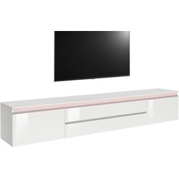 Lowboard Inosign "Magic,Lowboard,TV-Kommode,TV-M&ouml;bel,TV-Bank", wei&szlig; hochglanz, B:240cm H:55cm T:40cm, FSC-zertifizierter Holzwerkstoff, Sideboards, Lowboard, Hochglanzlackiert, Alugriff, 2 T&uuml;ren, 2 Schubk&auml;sten,B/T/H 240&times;40&times;55 cm