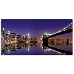 Leinwandbild Artland "New York Skyline", lila (farbe bild(er): lila), B:60cm H:30cm, Bilder, Leinwandbild, auf Holzrahmen gespannt