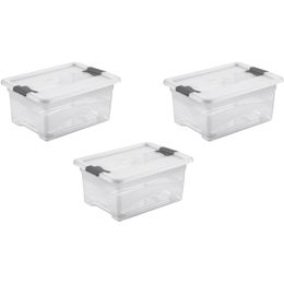 Organizer keeeper "cornelia", transparent, B:29,5cm H:17,5cm T:39,5cm, Kunststoff, Aufbewahrungsboxen, Aufbewahrungsbox, 12 L, mit Deckel, Schiebeverschluss