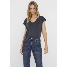 V&eacute;ro Moda V-Shirt VERO MODA "VMFILLI SS V-NECK TEE GA NOOS", Damen, Gr. XS, ombre blau, Jersey, Obermaterial: 70% Modal (TENCEL&trade;), 30% Polyester, unifarben, relaxed fit normal, V-Ausschnitt, Shirts, Materialmix, relaxed fit