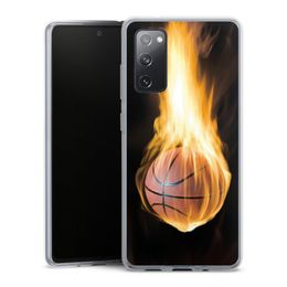 DeinDesign Galaxy S20 FE 5G Handy Silikon H&uuml;lle Case transparent Handyh&uuml;lle Fire Sports Basketball Silikon Case