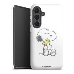 DeinDesign Galaxy S25 FE Handy Panzer Handyh&uuml;lle robuste Outdoor H&uuml;lle Schutzh&uuml;lle matt Snoopy Love Peanuts Tough Case