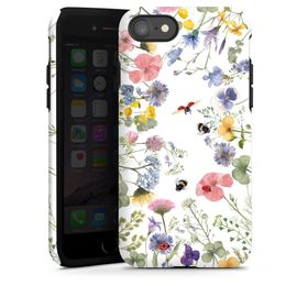 DeinDesign iPhone SE (2020) Handy Panzer Handyh&uuml;lle robuste Outdoor H&uuml;lle Schutzh&uuml;lle matt Muster Flowers Bee Tough Case