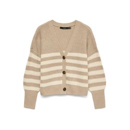 V&eacute;ro Moda Vero Moda Strickjacke 'VMLEA' Damen Gr&ouml;&szlig;e L ecru / taupe