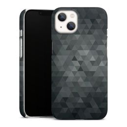 DeinDesign iPhone 13 Handy Premium Case Smartphone Handyh&uuml;lle Schutzh&uuml;lle matt Black Triangle Muster Premium Case