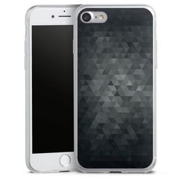 DeinDesign iPhone SE (2022) Handy Slim Case Silikon Handyh&uuml;lle transparent H&uuml;lle extra d&uuml;nn Black Triangle Muster Silikon Slim Case