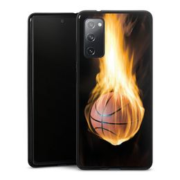 DeinDesign Galaxy S20 FE 5G Handy Silikon H&uuml;lle Case schwarz Handyh&uuml;lle Fire Sports Basketball