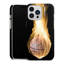 DeinDesign iPhone 13 Pro Handy Premium Case Smartphone Handyh&uuml;lle Schutzh&uuml;lle gl&auml;nzend Basketball Fire Sports Premium Case