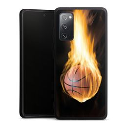DeinDesign Galaxy S20 FE Handy Premium Silikon H&uuml;lle Handyh&uuml;lle schwarz Case Fire Sports Basketball Silikon Premium Case