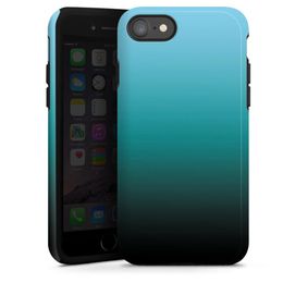 DeinDesign iPhone SE (2022) Handy Panzer Handyh&uuml;lle robuste Outdoor H&uuml;lle Schutzh&uuml;lle gl&auml;nzend Two-Tone Black Ombre Tough Case