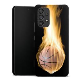 DeinDesign Galaxy A53 5G Handy Premium Case Smartphone Handyh&uuml;lle Schutzh&uuml;lle matt Fire Sports Basketball Premium Case