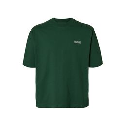 Selected T-Shirt 'SLHNORMAN' Herren Gr&ouml;&szlig;e XL jade / wei&szlig;
