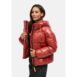 Winterjacke Marikoo "Skyraa", Damen, Gr. XXL, schwarz terracotta, Obermaterial: 100% Nylon; Futter: 100% Polyester; Wattierung: 100% Polyester; &Auml;rmelfutter: 100% Polyester, Jacken Winterjacke, Leicht gl&auml;nzendes Obermaterial mit moderner Steppung