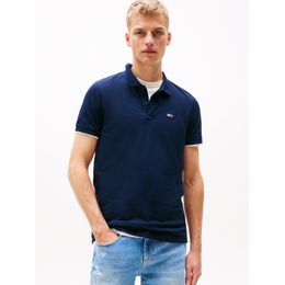 Poloshirt Tommy Jeans "TJM SLIM PLACKET POLO EXT", Herren, Gr. XL, blau (schwarz night navy), Piqu&eacute;, Obermaterial: 100% Baumwolle, slim fit, Shirts
