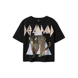 name it Shirt 'Jikki Def Leppard' M&auml;dchen Gr&ouml;&szlig;e 116 chamois / pastellblau / rosa / schwarz