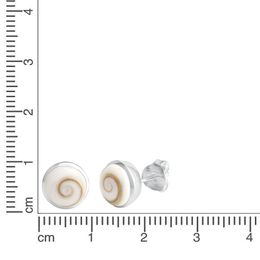 ZEEme Pearls Ohrringe Silber 925 mit wei&szlig;er Muschel 9mm