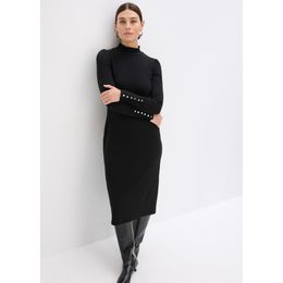 bonprix Ripp-Jerseykleid aus Viskose-mix, schwarz