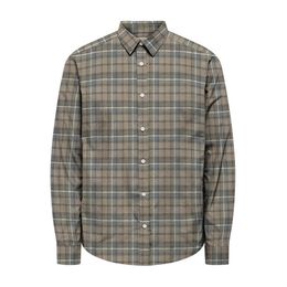 Only & Sons Only & Sons Button Up Shirt 'ONSKIM' male size L Blue / Khaki / Black / White
