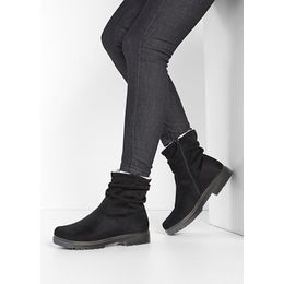 bonprix Boots mit Raffung, schwarz, Vegan