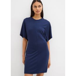 bonprix Shirtkleid aus softem Punto di Roma, blau, Viskose