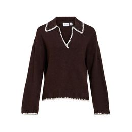 Vila Pullover 'VIYazmin' Damen Gr&ouml;&szlig;e XL schoko / wei&szlig;