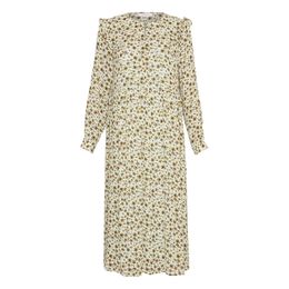 Msch Copenhagen Kleid 'Adalia Rikkelie' Damen Gr&ouml;&szlig;e 36 creme / braun / gelb / schwarz Sommerkleid
