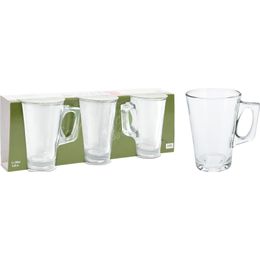 Koopmann Kaffee/Teeglas mit Henkel 3tlg EH